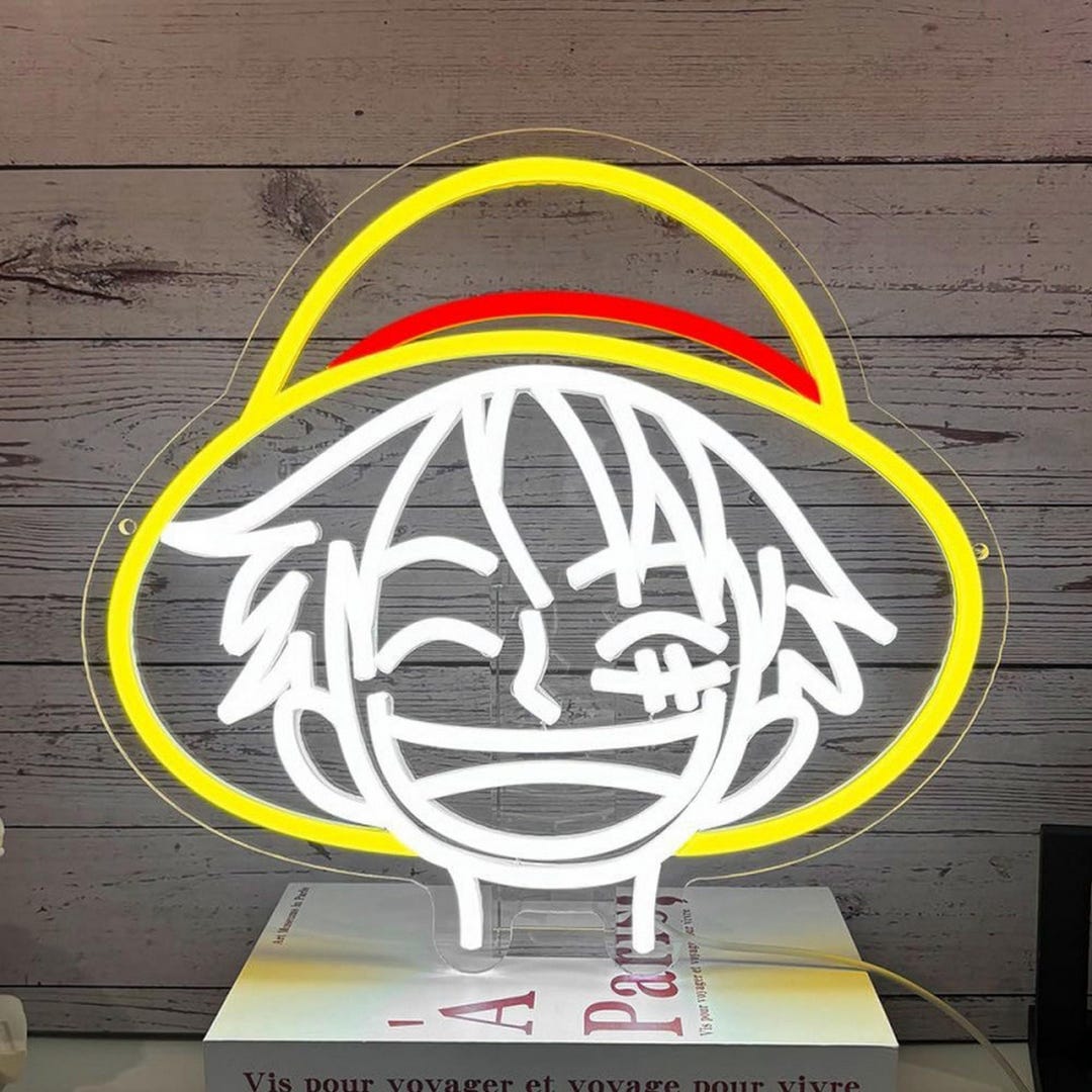 Anime Boy Neon Light, LED Wall Sign With Hat Outline, Cool Aesthetic ...