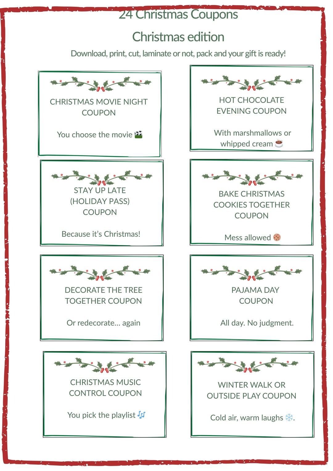 Family Coupon Bundle – Husband, Kids & Christmas | 72 Printable Coupons ...