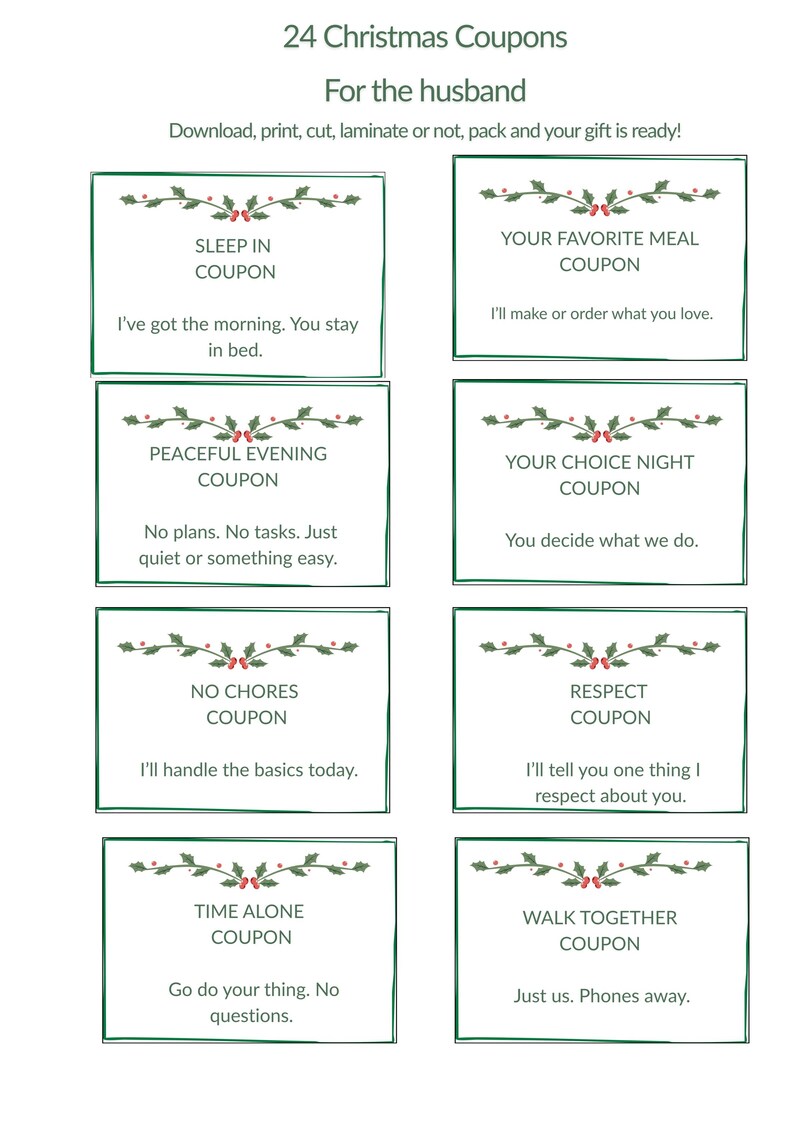 Family Coupon Bundle – Husband, Kids & Christmas | 72 Printable Coupons ...