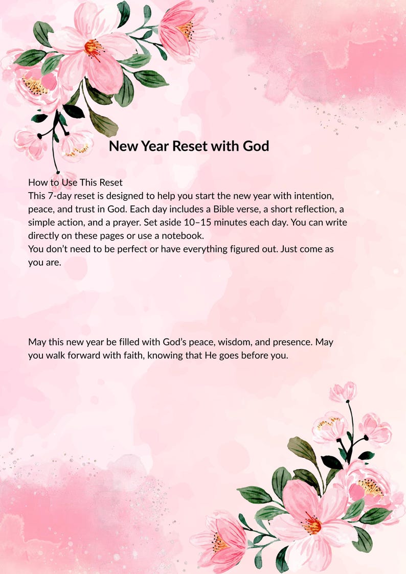 7day Christian New Year Reset Printable Bundle - Etsy