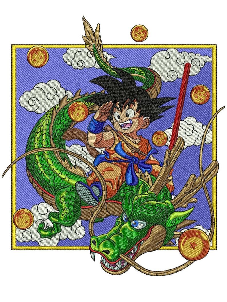Little Goku on Shenlong Embroidery Design (DST & EMB) - Etsy