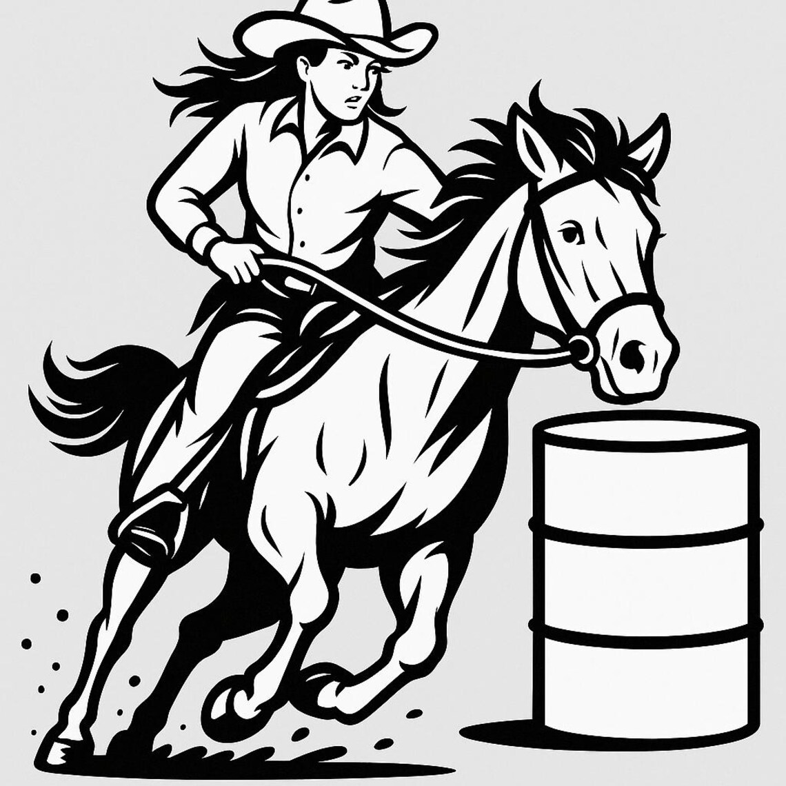 Cowgirl Barrel Racing Svg Bundle – 5 Barrel Racer Silhouettes – Western ...