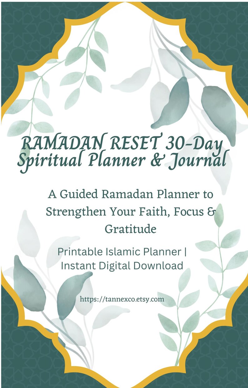 Islamic Ramadan Planner 2026 | 30-day Printable Journal | Quran, Dua ...