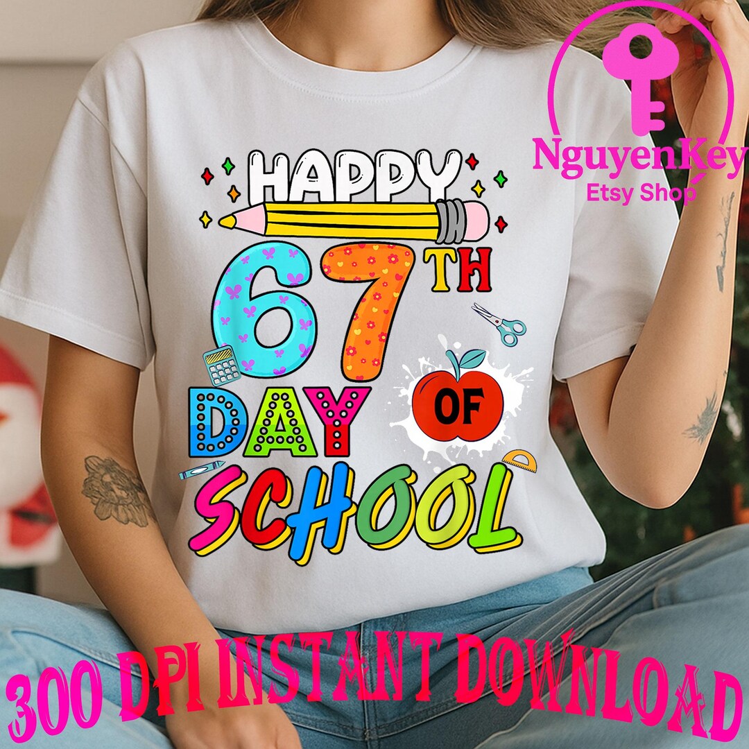 Happy 67 Days of School 67th Day Smarter Six Seven Kids Boys - Etsy