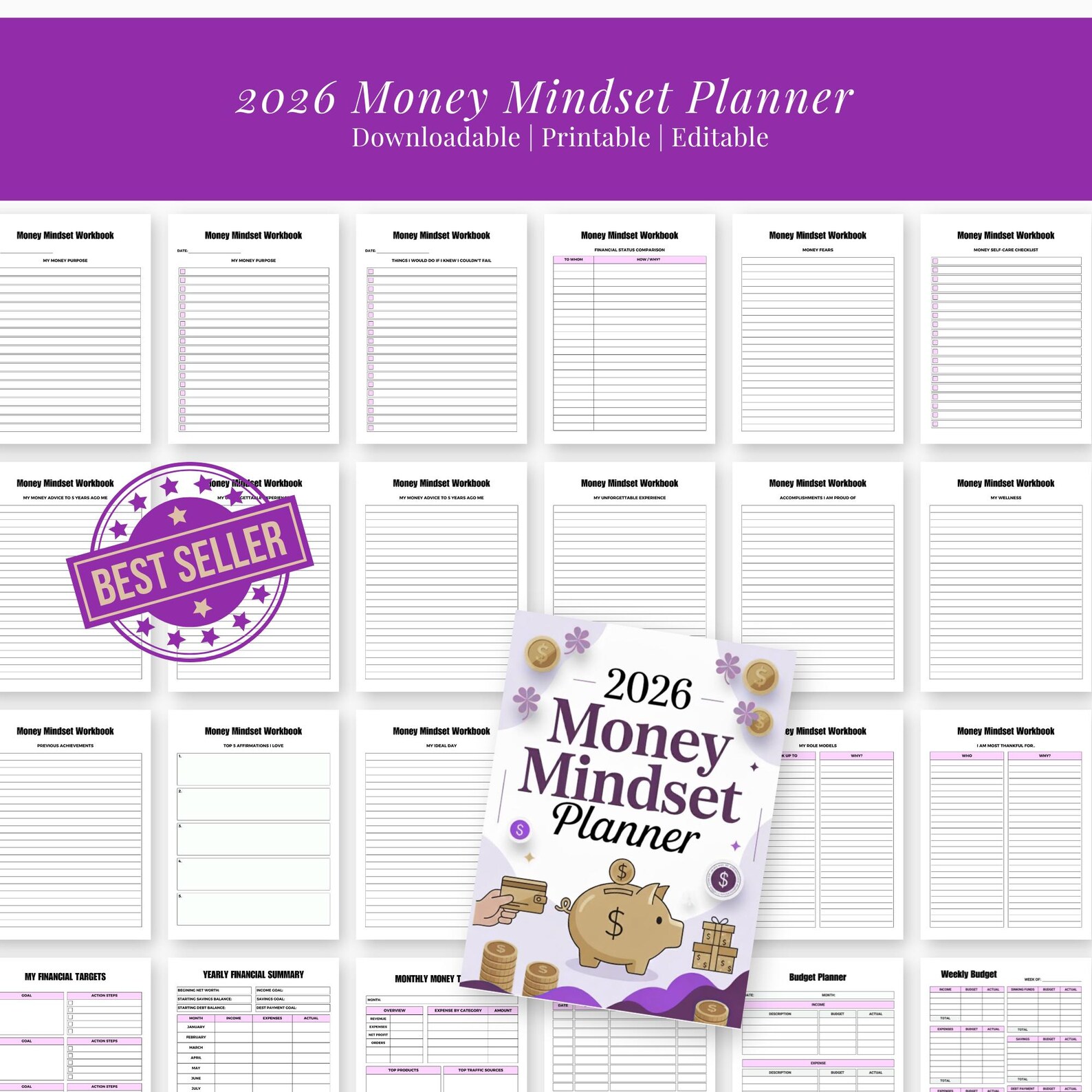 2026 Money Mindset Planner Printable | Financial Planner | Budget ...