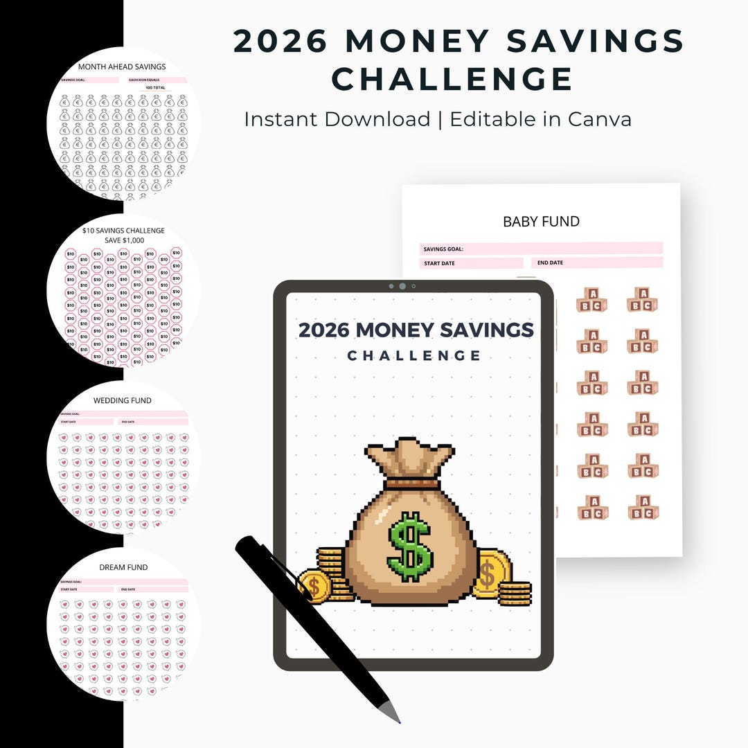 2026 Money Savings Challenge Printable - Etsy