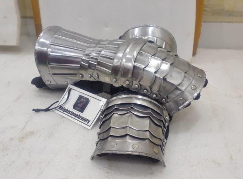 Medieval Steel Gauntlets Knight Armor Gloves | Gothic Reenactment ...