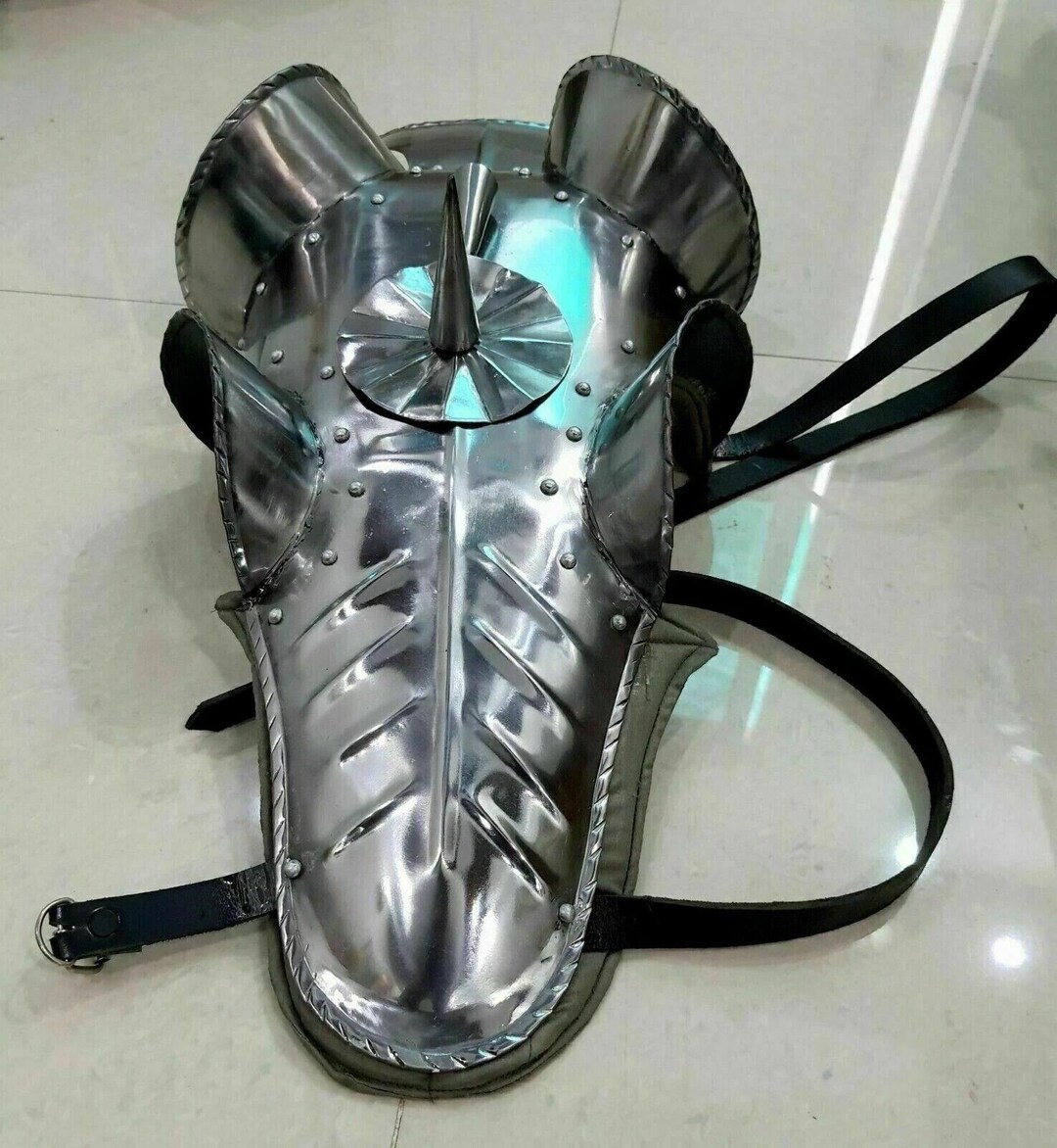 Medieval Steel Horse Armor Chanfron Hand-forged Equestrian Face Guard ...