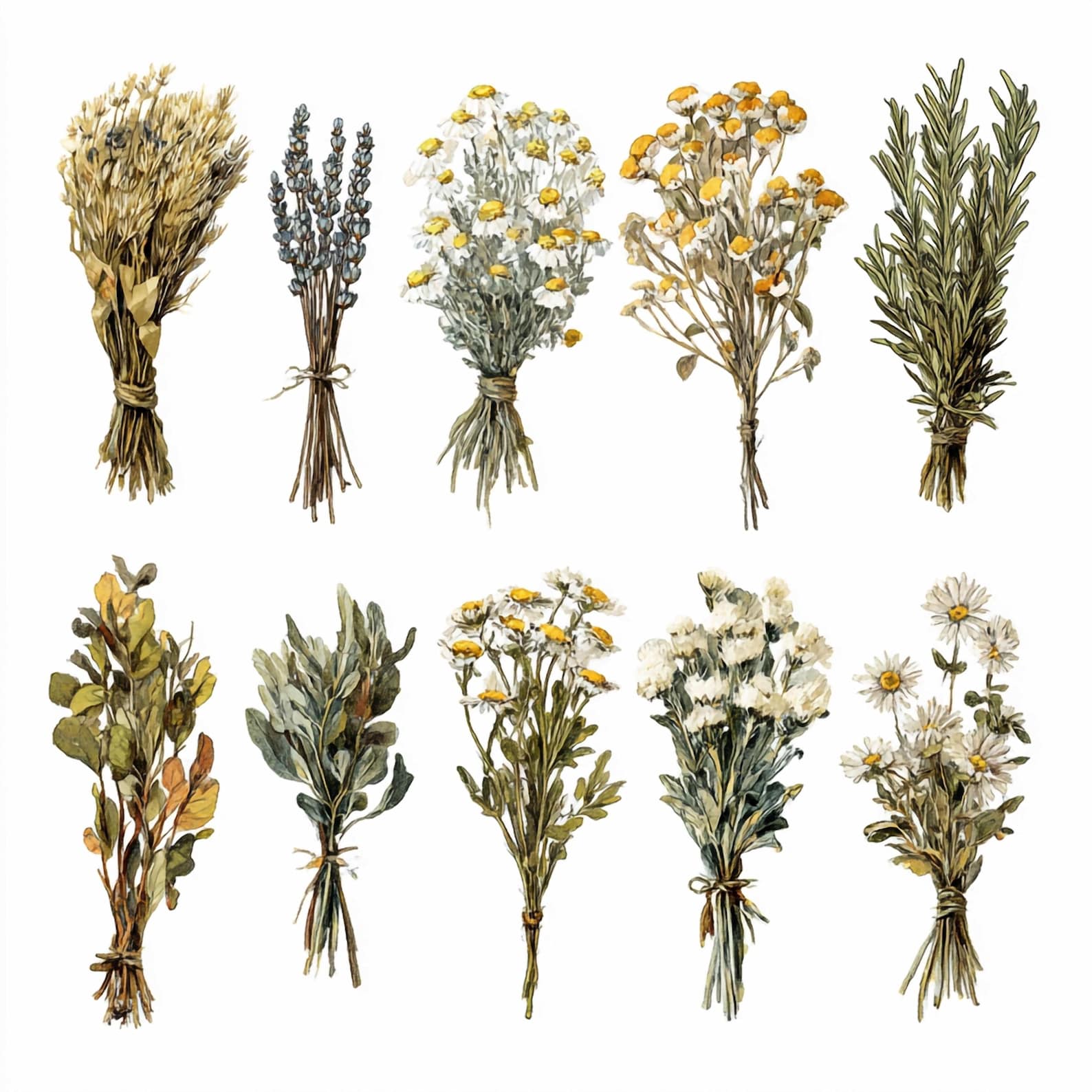 33 Herb Name Labels Clipart, Watercolor Herb Bundle, Printable Herb ...