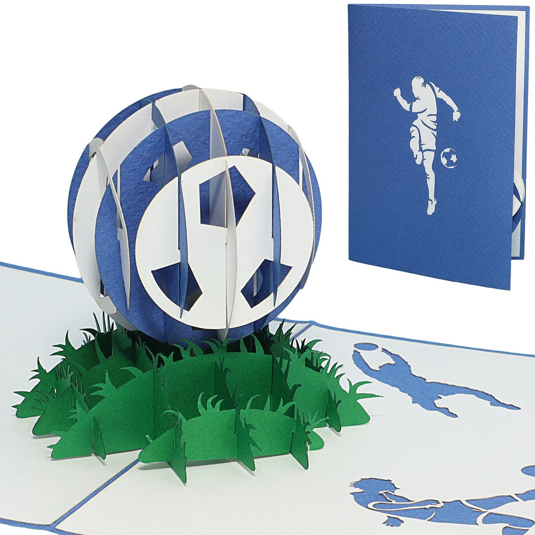 LIN17550, Linpopup®, Pop up Card Football, Pop up Card, Birthday, 3D ...