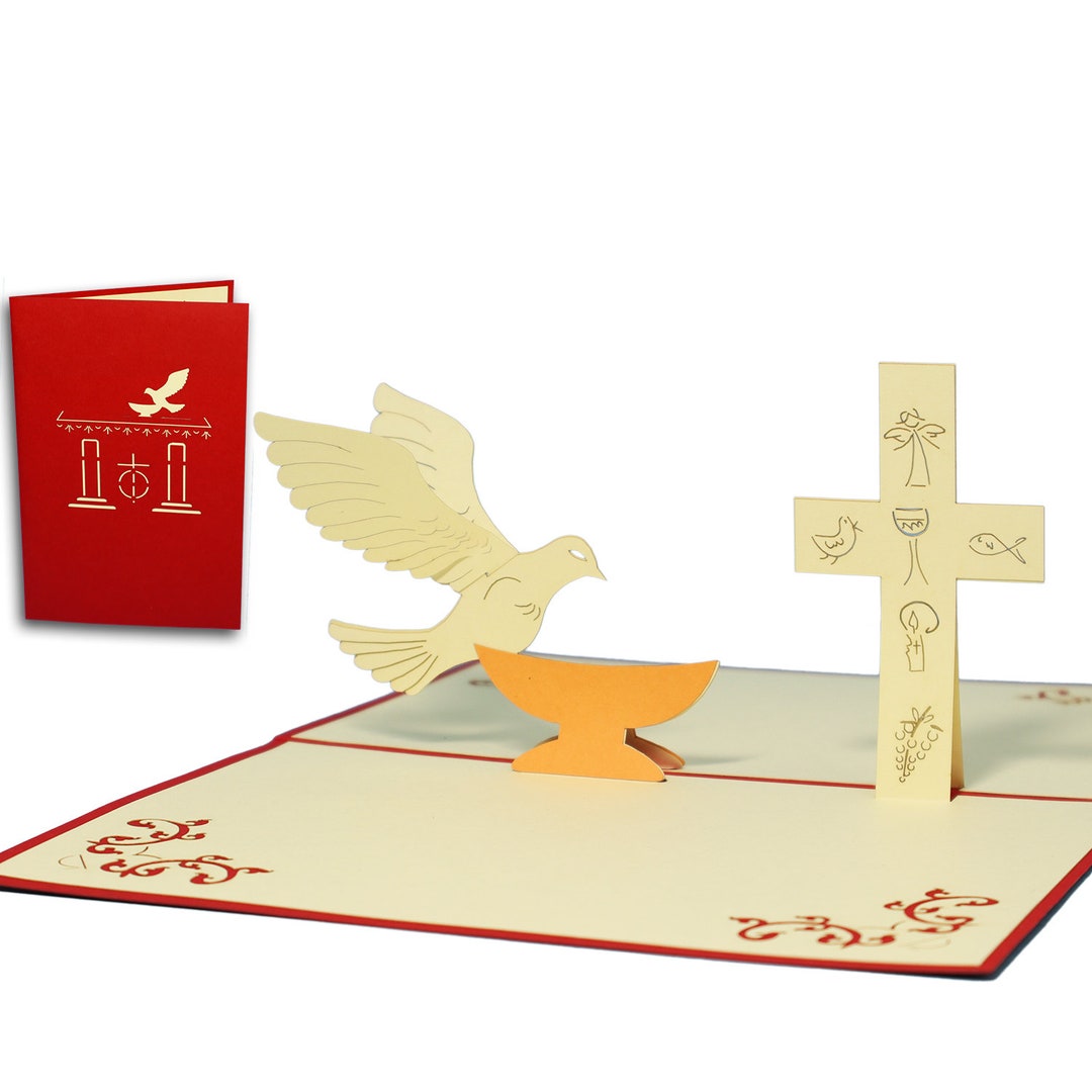 LIN17128, Linpopup®, Pop up 3D Card, Communion, Greeting Card Baptism ...