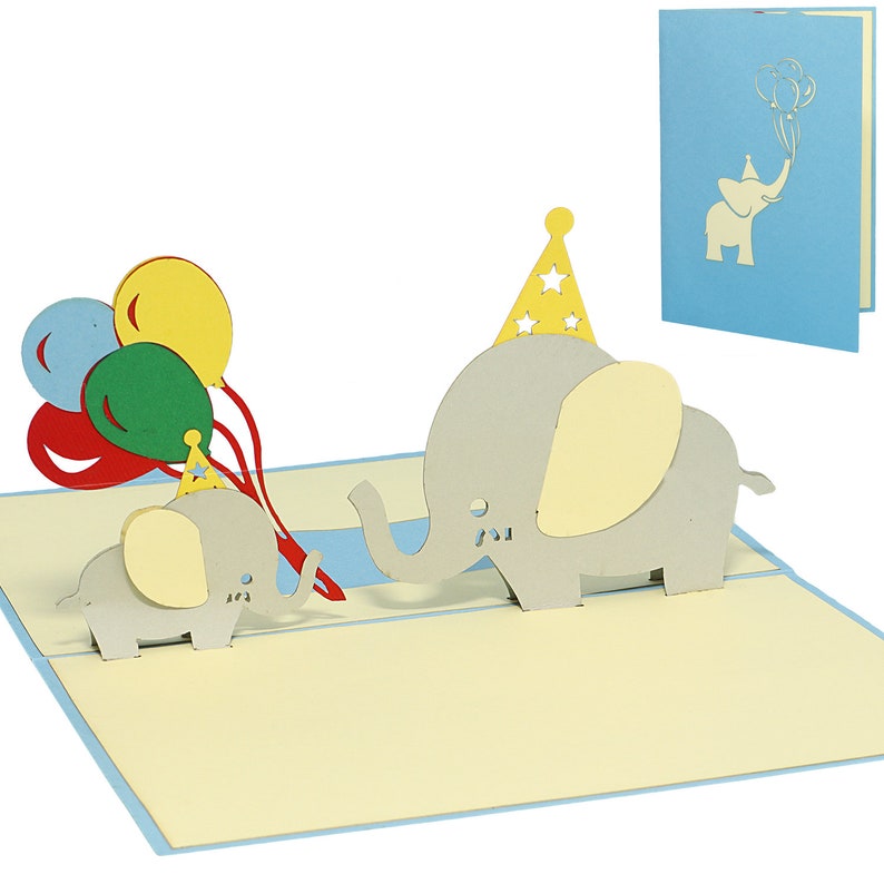 LIN17534 Linpopup® Pop up Card Kids Elephant Pop up - Etsy