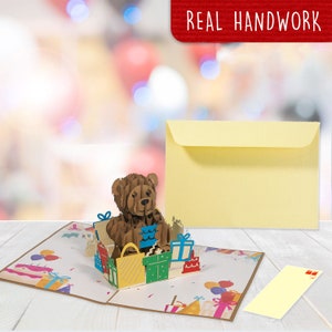 LIN17841, Linpopup, Pop-up Card Bear, Bear With Chiffers, Greeting Card ...