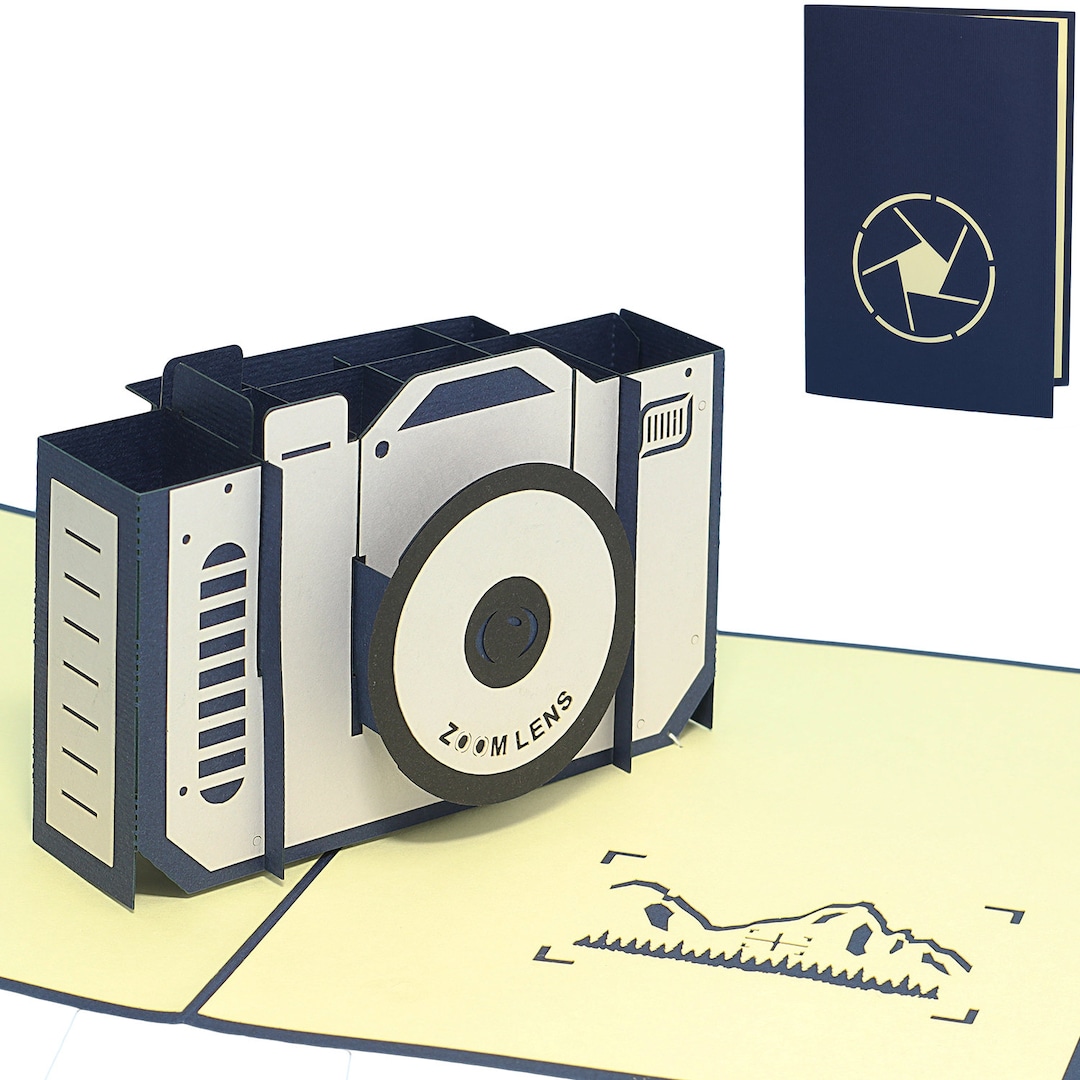 LIN17570, Linpopup®, Pop up Birthday Card, Birthday, Camera, Folding ...