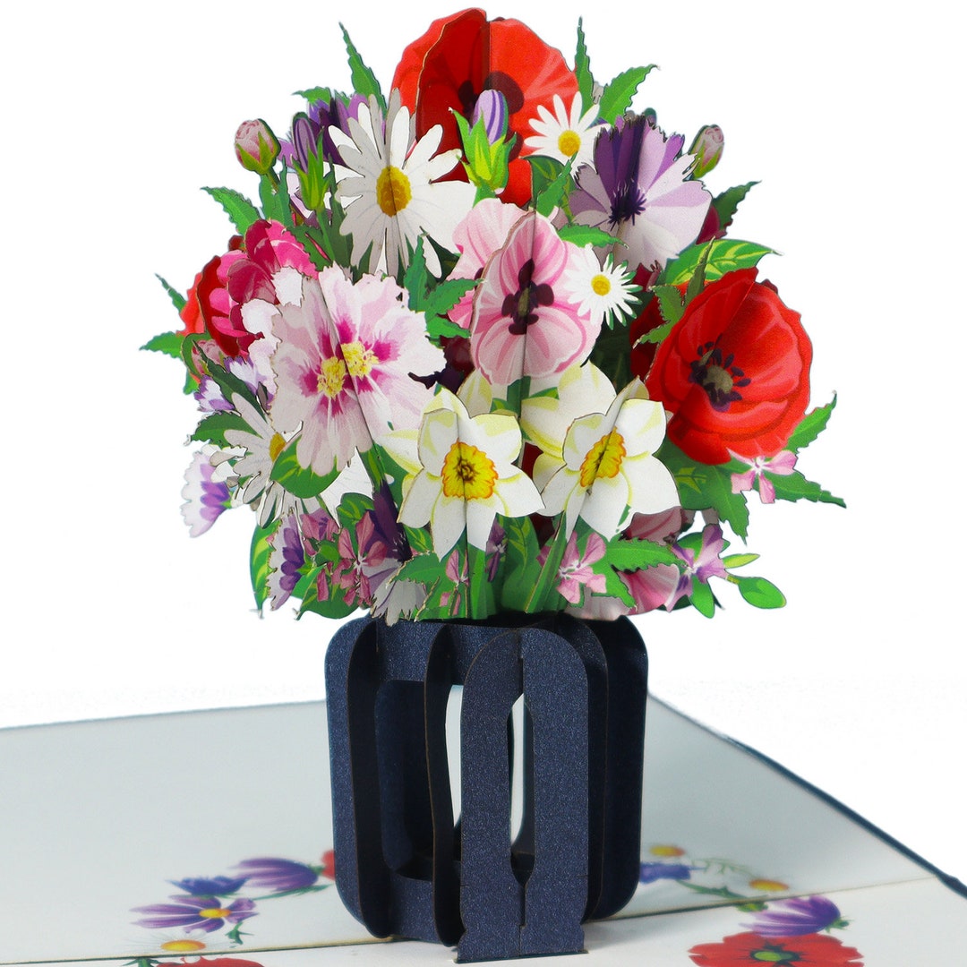 LIN17764, Linpopup®, Pop up Card Flowers, Bouquet Pop-up, Greeting ...