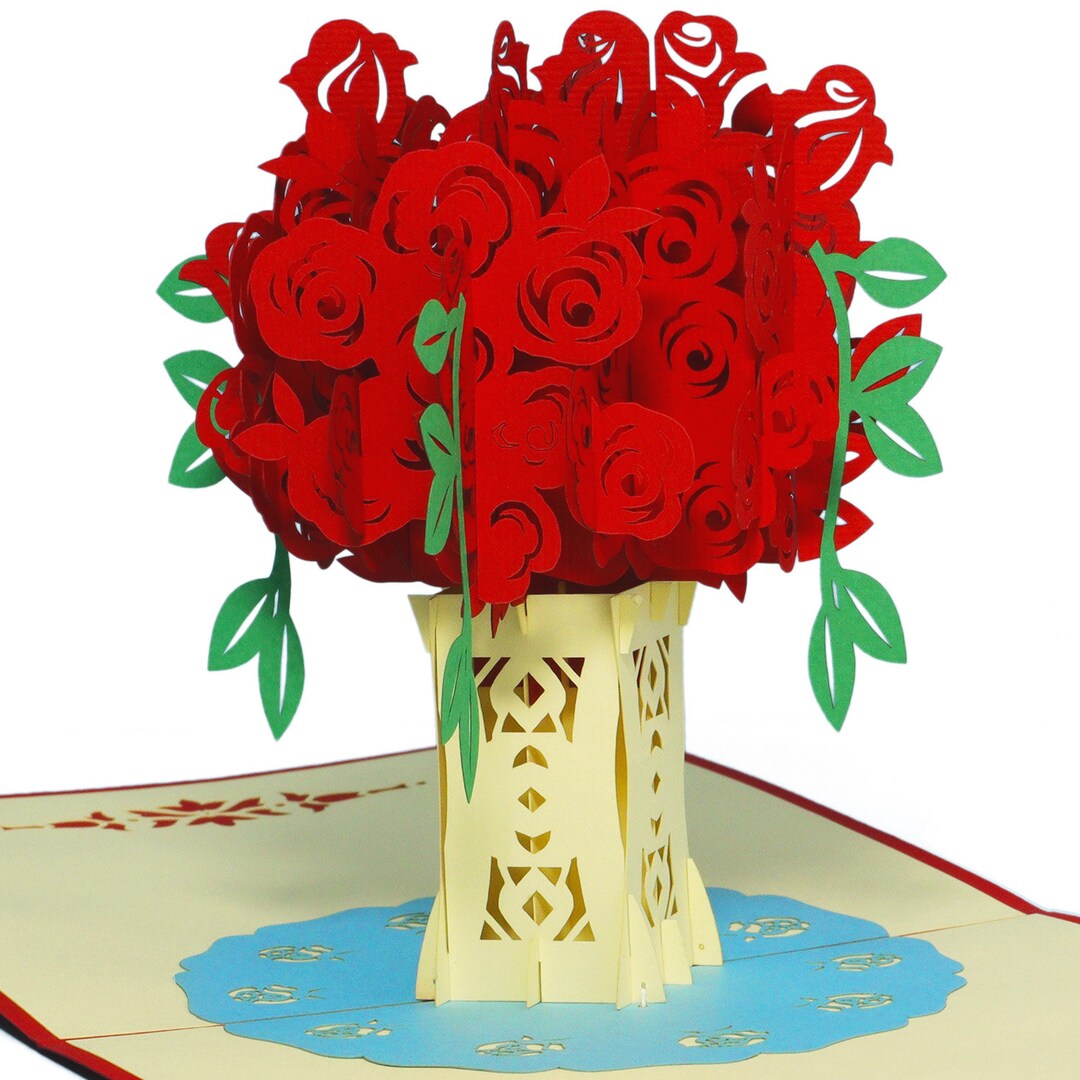 LIN17522, Pop-up Card, Flower Card, Bouquet, Greeting Cards Flower, 3D ...