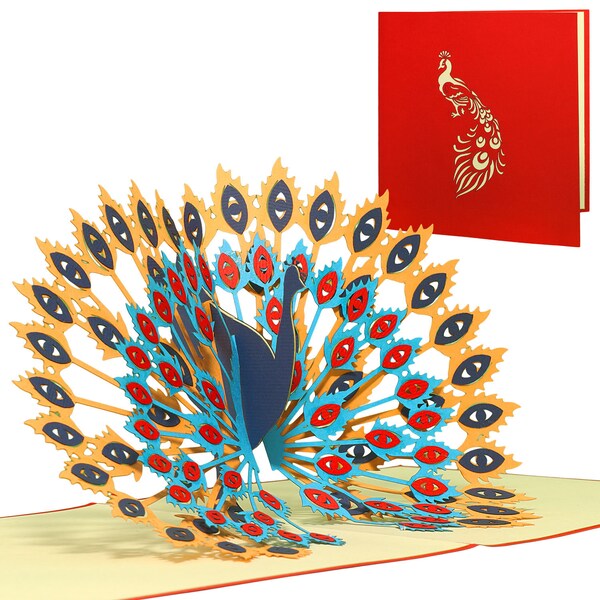 Peacock Pop up Card - Etsy
