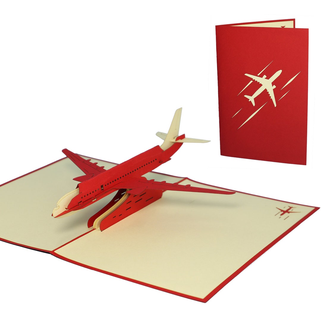 LIN17386, Linpopup®, POP UP Cards Aeroplane, 3D Cards Travel Voucher ...