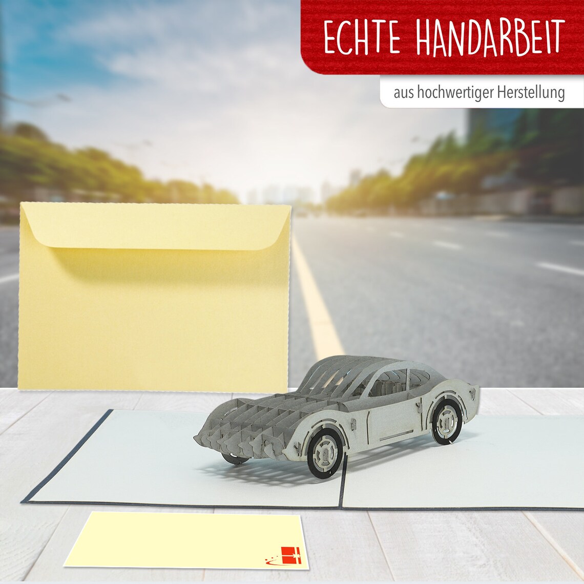 LIN17771, Linpopup®, Pop up Card Car, Car Birthday, 3D Pop up Card Car ...