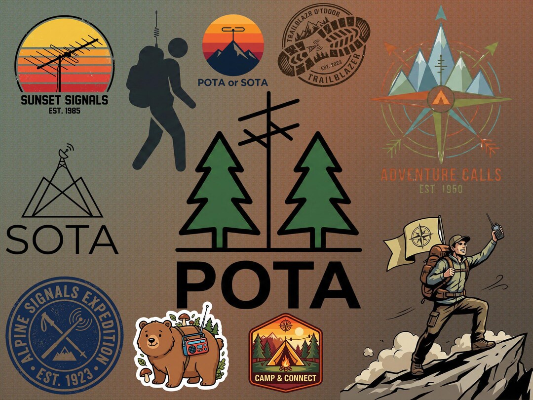 Ham Radio SOTA POTA Vector Designs | Retro Hiking Stickers (digital ...