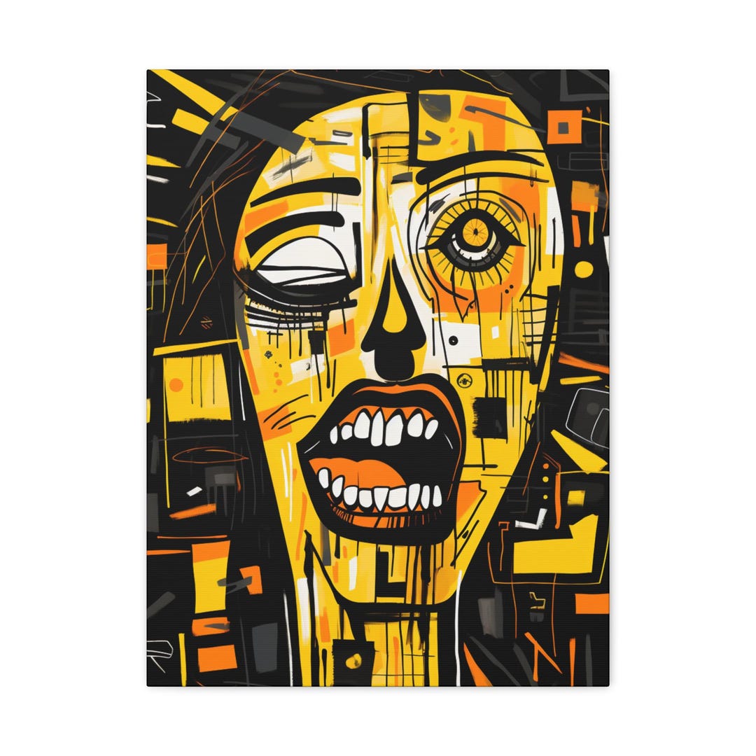 Abstract Expressionist Scream Face Canvas,matte Stretched Canvas - Etsy