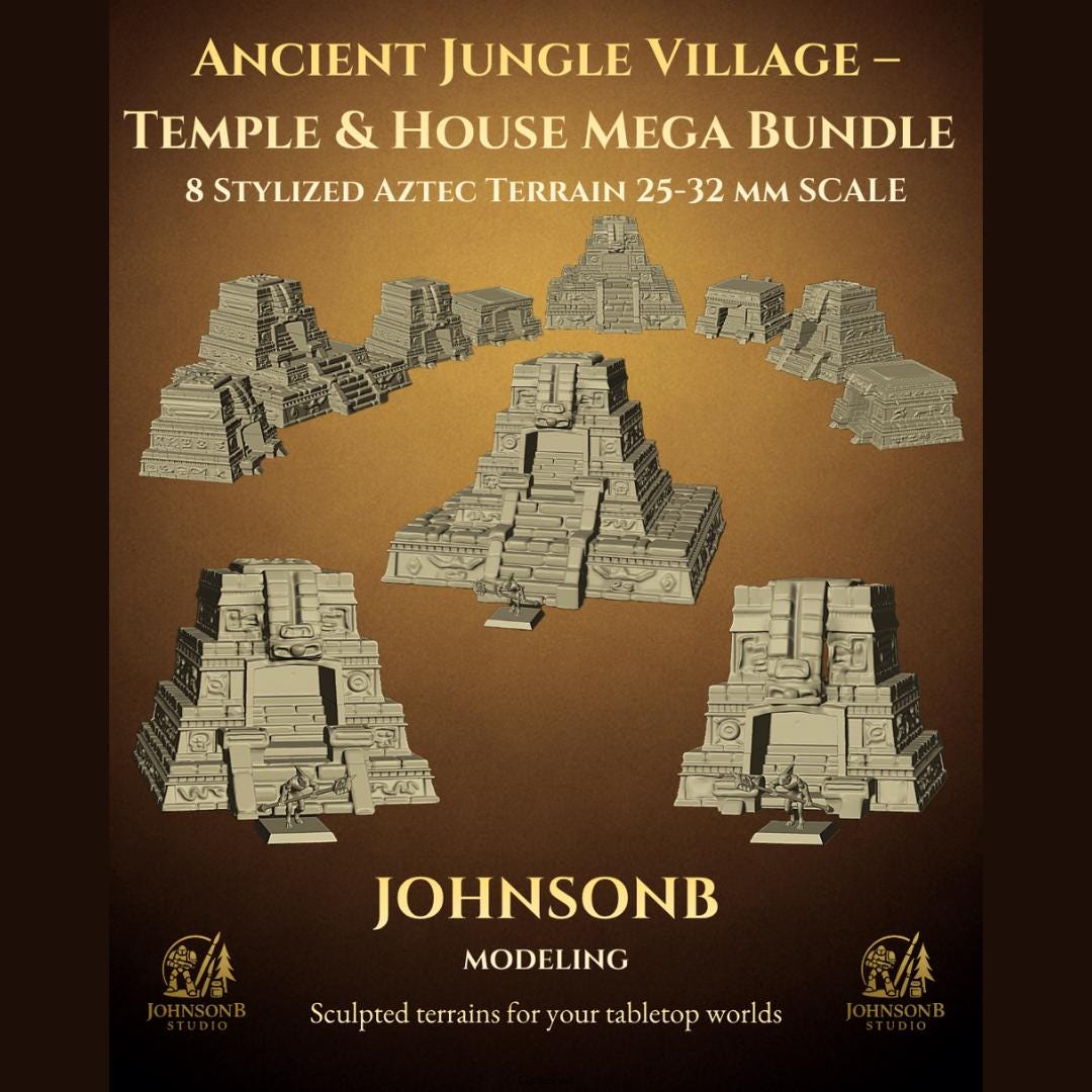 Ancient Aztec Jungle Village – STL FILES – Mega Bundle (8 Fantasy ...
