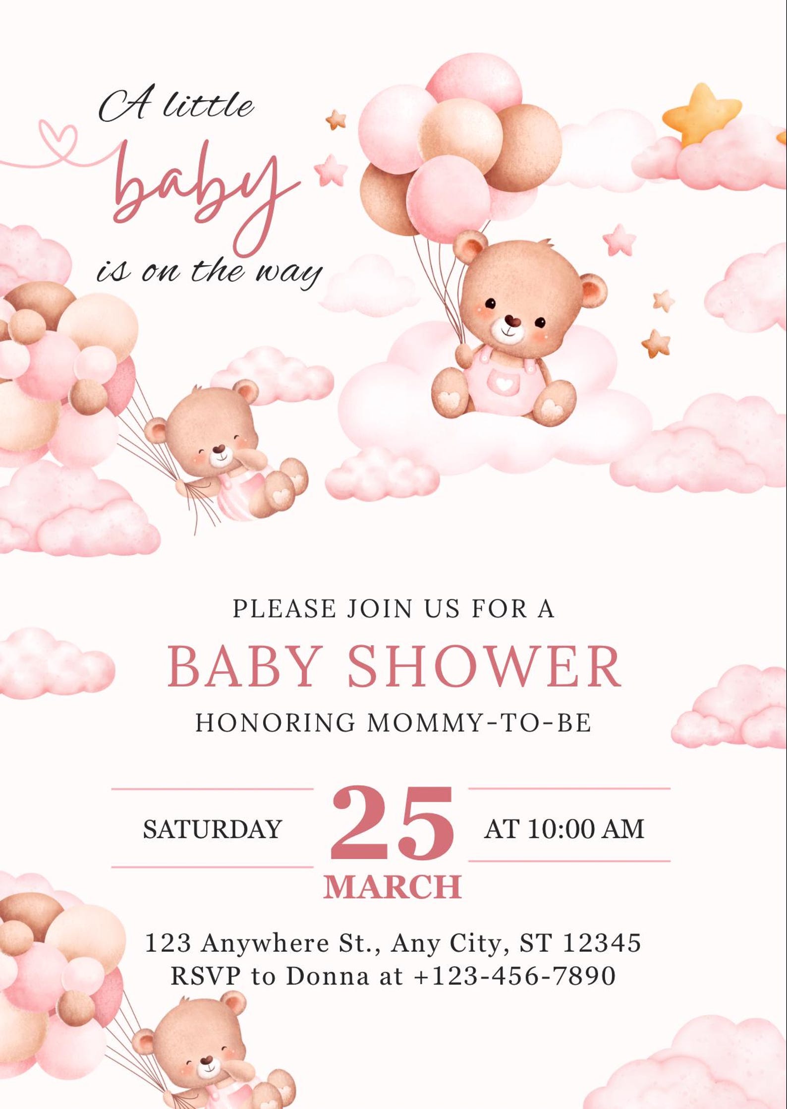Editable Baby Shower Invite - Etsy