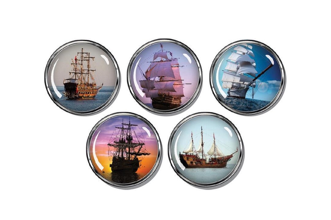 Sailing Ships Magnets Set of Five - Etsy