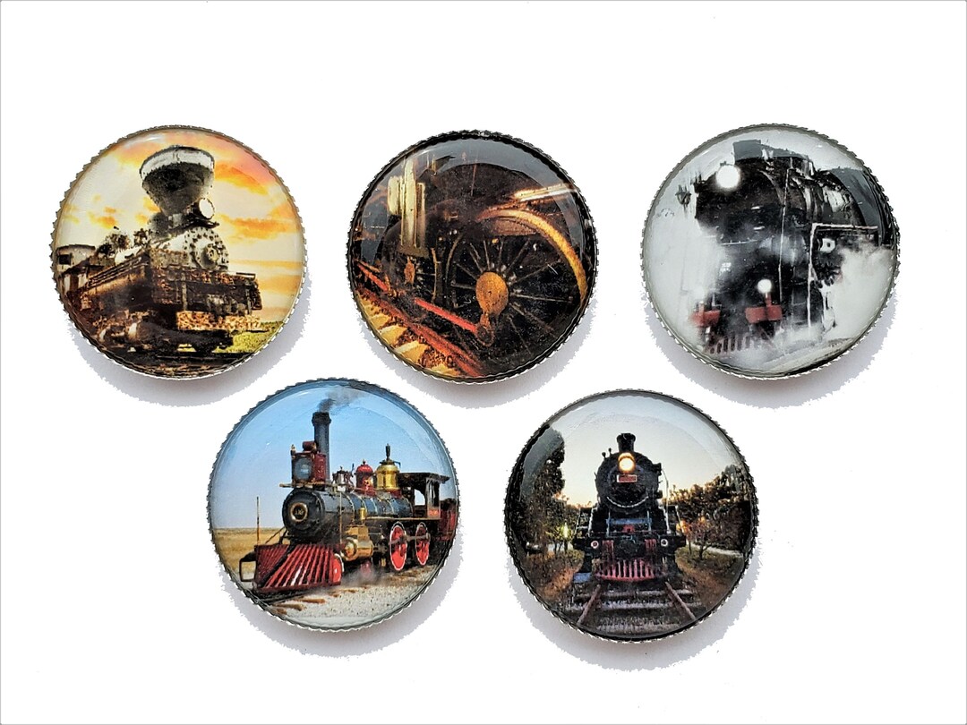 Old Railroad Trains Set of 5 Magnets - Etsy