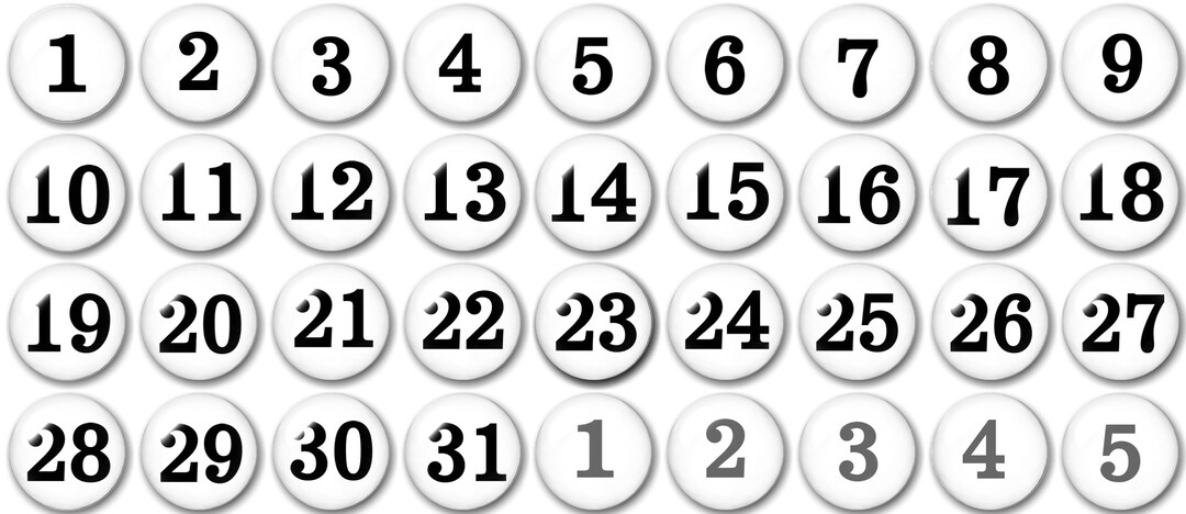 Big White Numbers. Magnetic Numbers for Your Calendar. Glass Numbers - Etsy