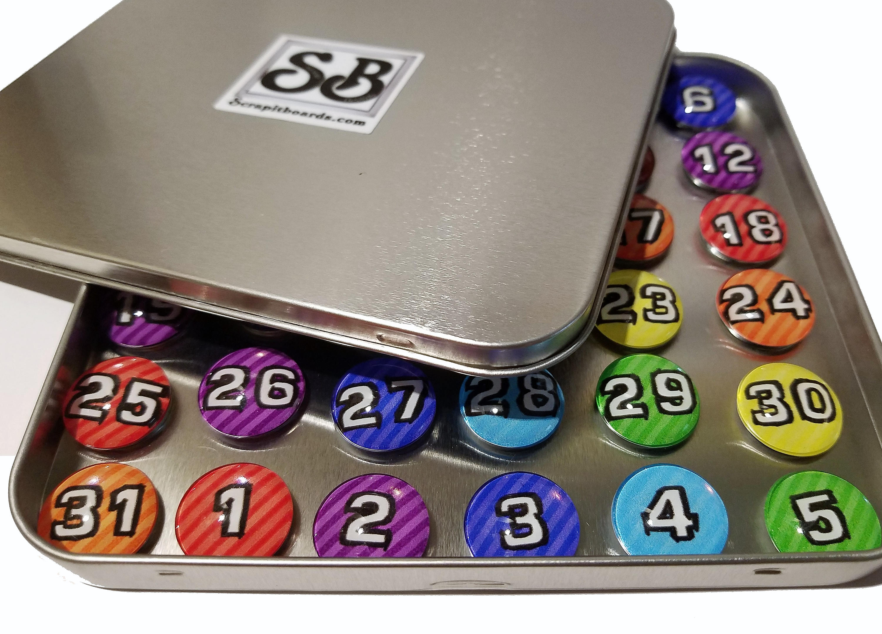 Glass Rainbow Number magnets Calendar | Etsy