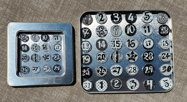Black and White Number Magnets for Your Calendar Perpetual | Etsy