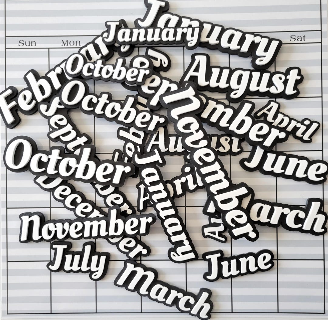 3D Calendar Month Magnets - Etsy