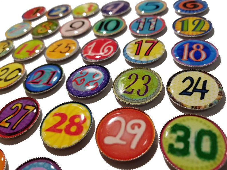 Epoxy Large Teacher Magnets Student Numbers Rainbow Numbers | Etsy