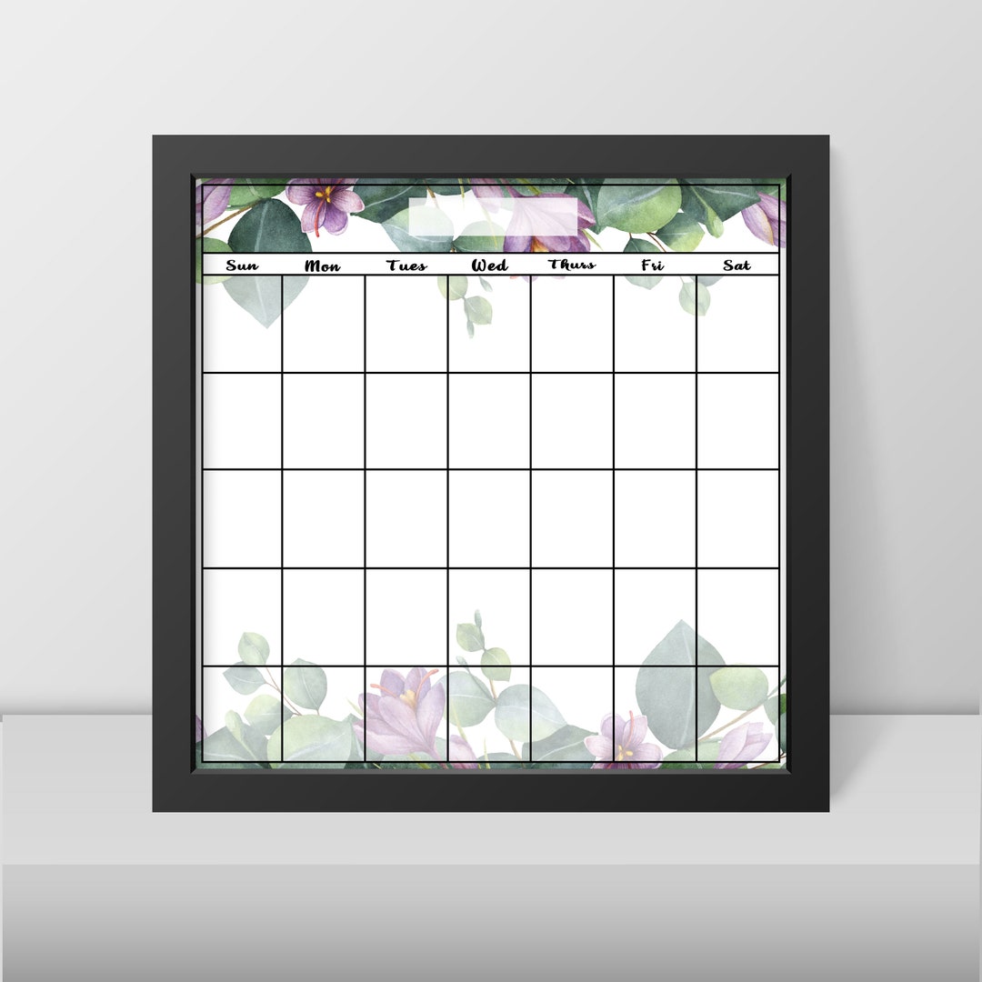 Magnetic Calendar With Purple Flowers - Etsy