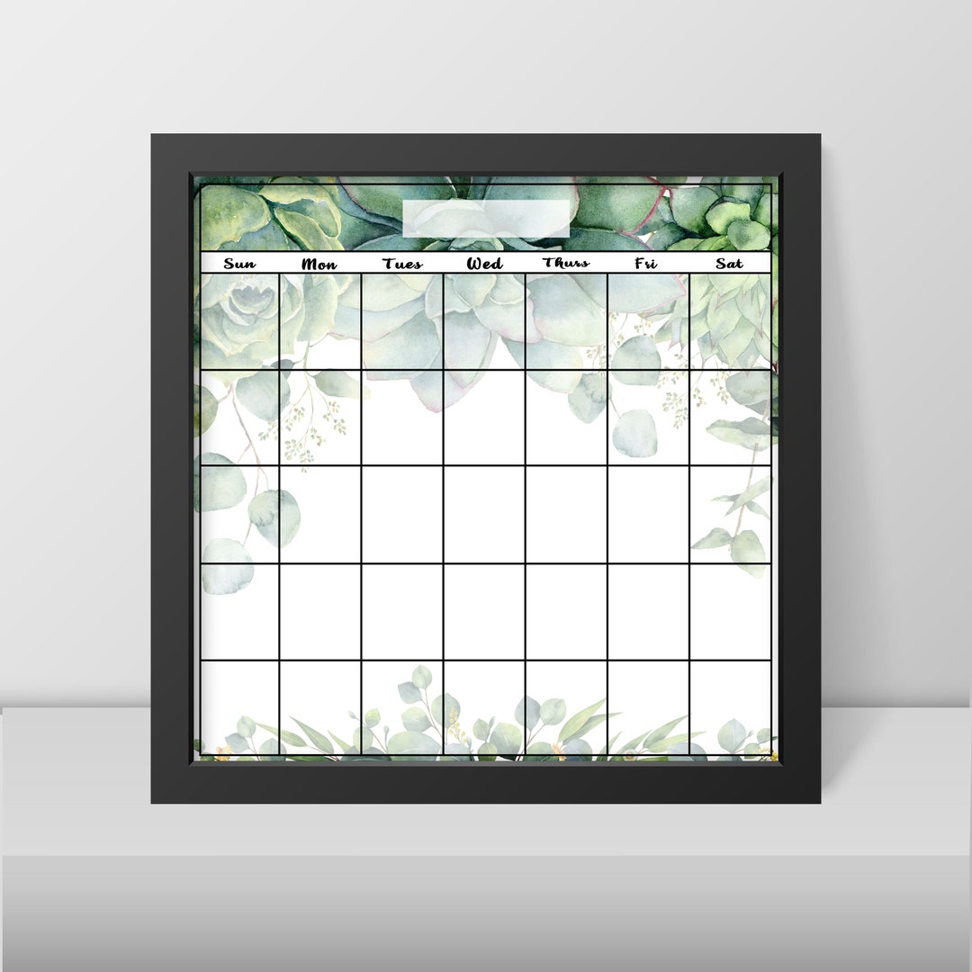Magnetic Succulent Watercolor Calendar - Etsy