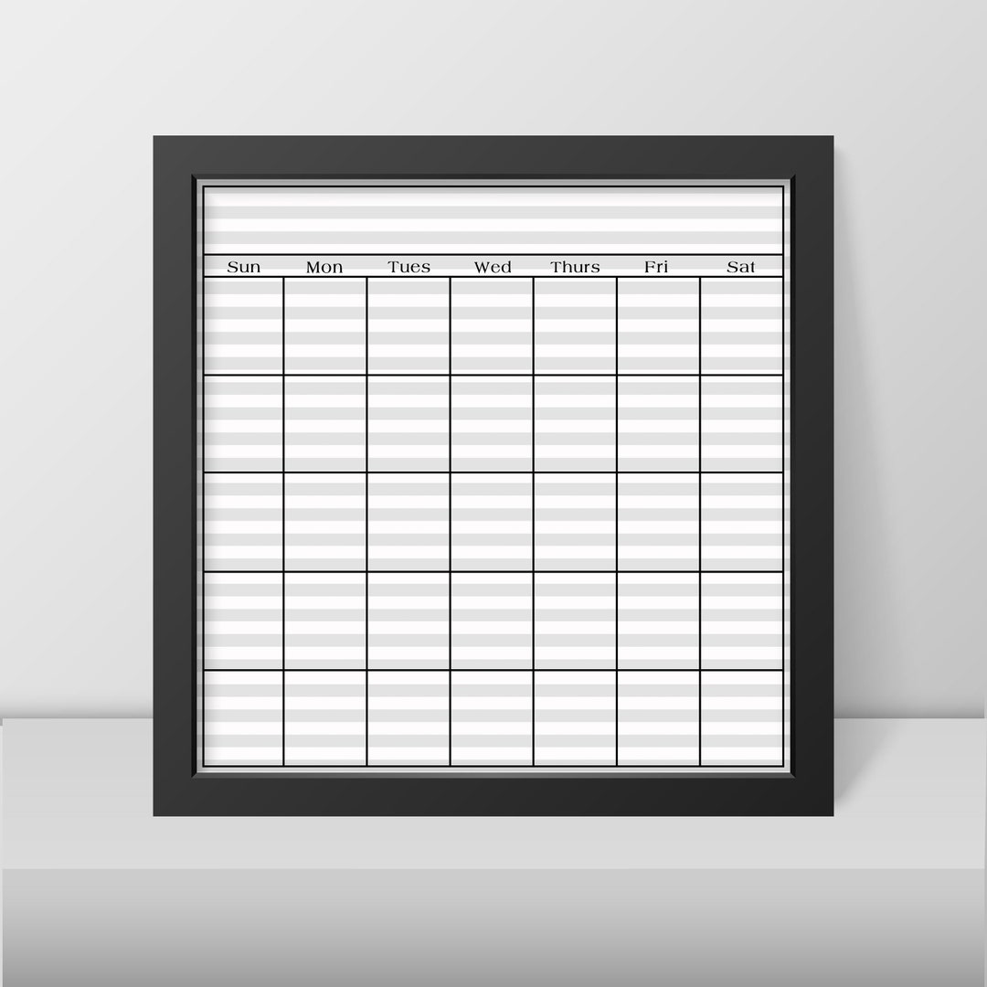 Magnetic Gray and White Striped Calendar - Etsy
