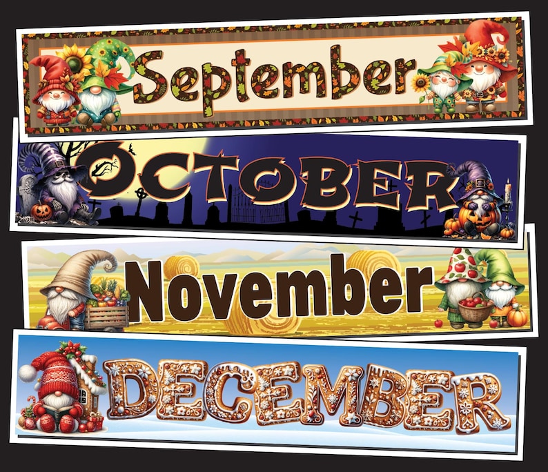 Gnomes Calendar Magnets: Fridge, Classroom, Magnetic Calendar - Etsy