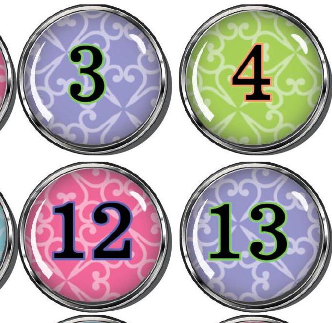 Number Magnets, Beautiful Bright Colors With an Elegant Background. - Etsy