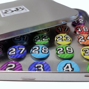 Glass Rainbow Number Magnets Calendar | Etsy