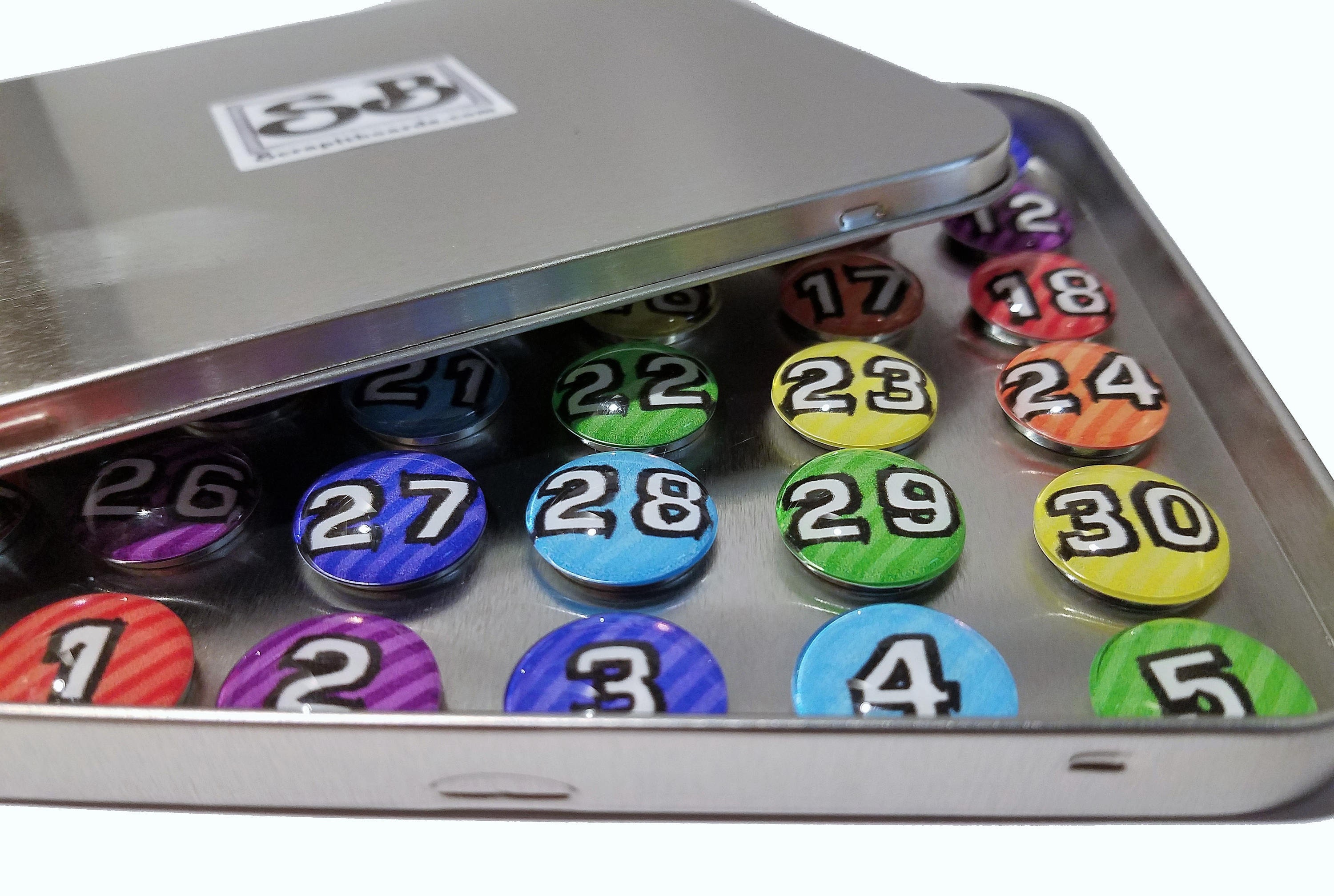 Glass Rainbow Number magnets Calendar | Etsy