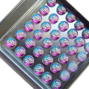 Glass number magnets Beautiful mix of purple pink and blue | Etsy