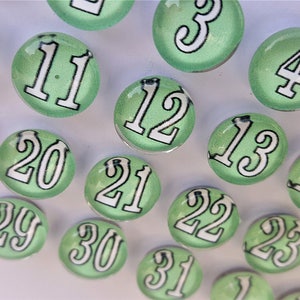 Mint Green Glass Calendar Magnets | White Board Numbers - Etsy