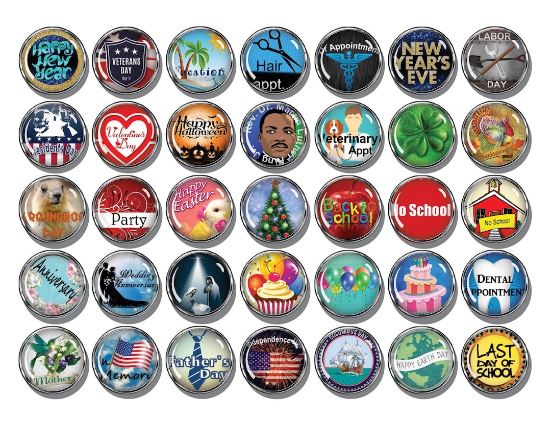 Holiday Calendar Magnets, Most Holidays, School Birthdays and Some ...