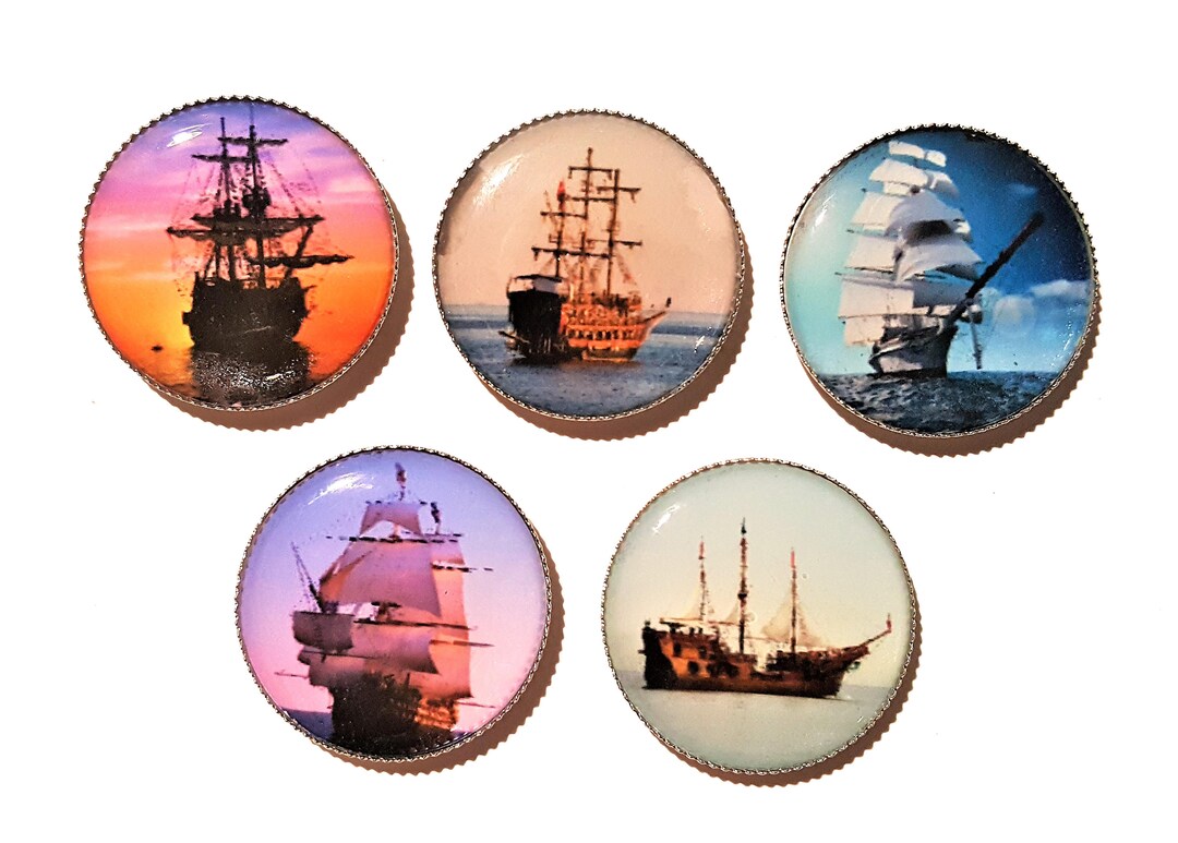Sailing Ships Magnets Set of Five - Etsy
