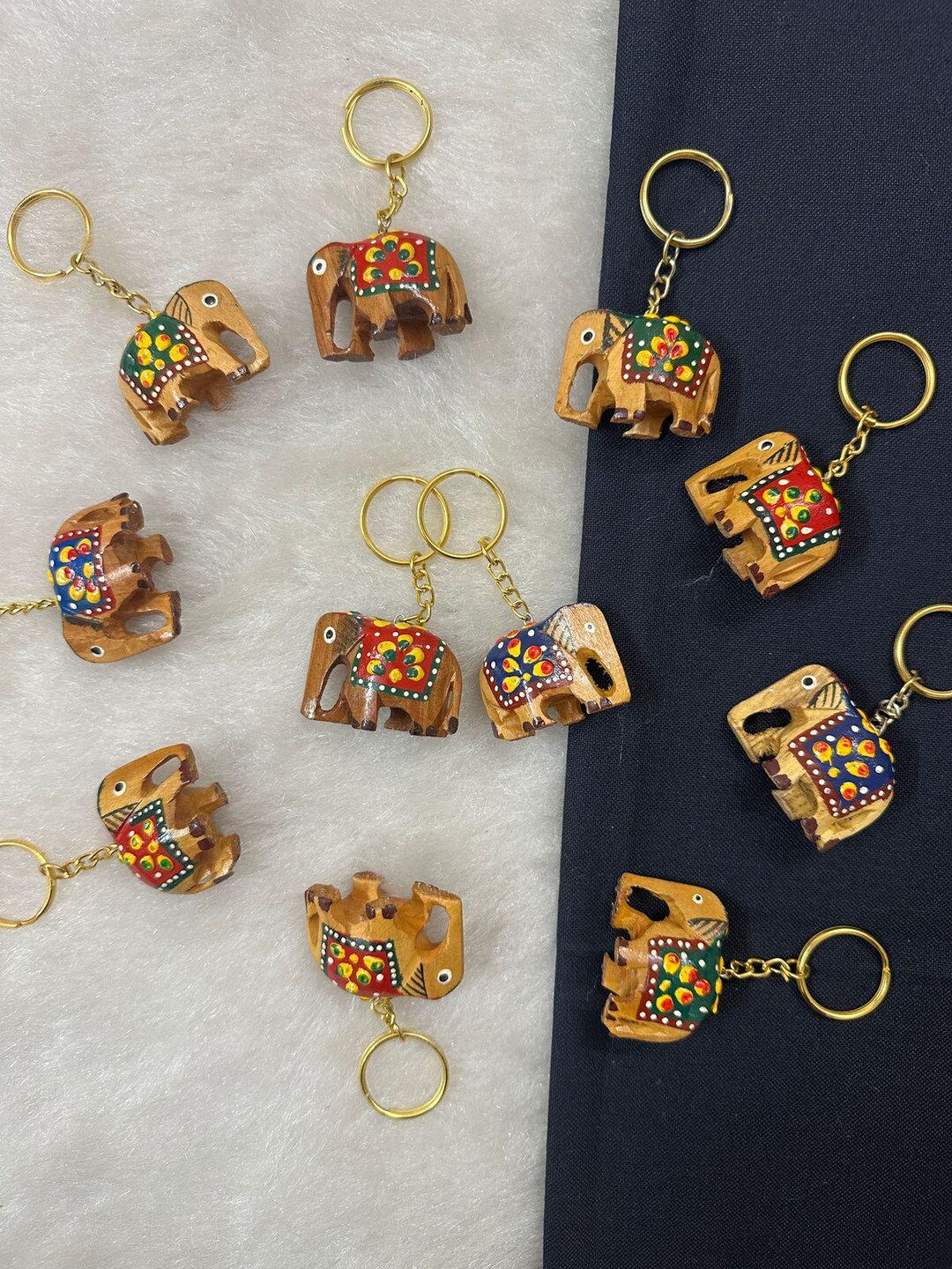 Bulk Elephant Handpainted Key Chains, Baby Shower, Kids Birthday Return ...