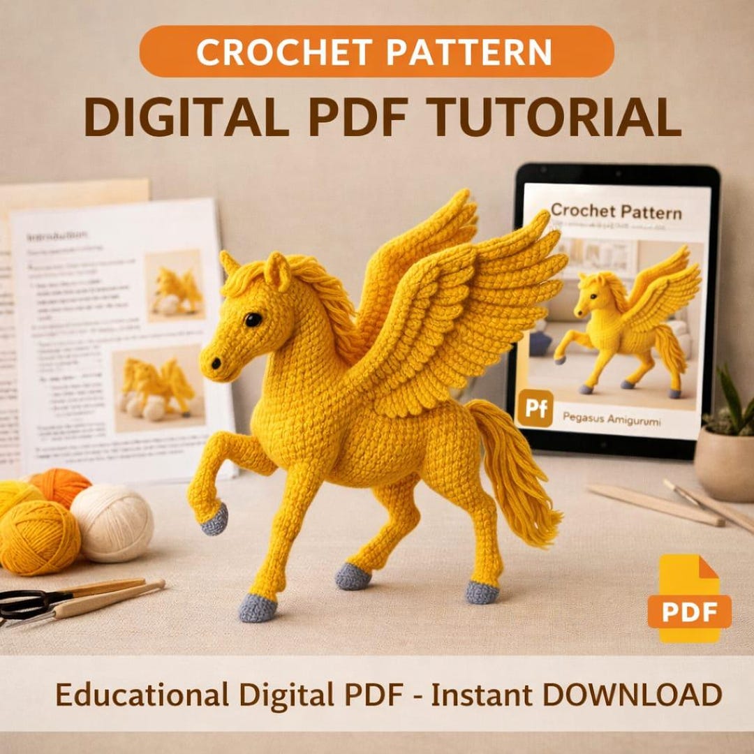 Pegasus Amigurumi Crochet Pattern | Winged Horse Toy (PDF Pattern) - Etsy