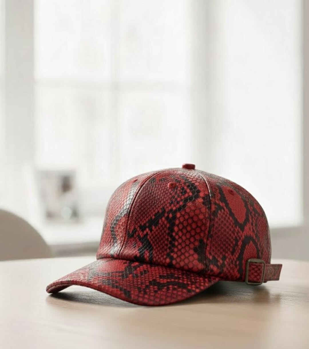 Luxury Snakeskin Cap, Python Leather Hat Embossed Leather, Gift for Him ...