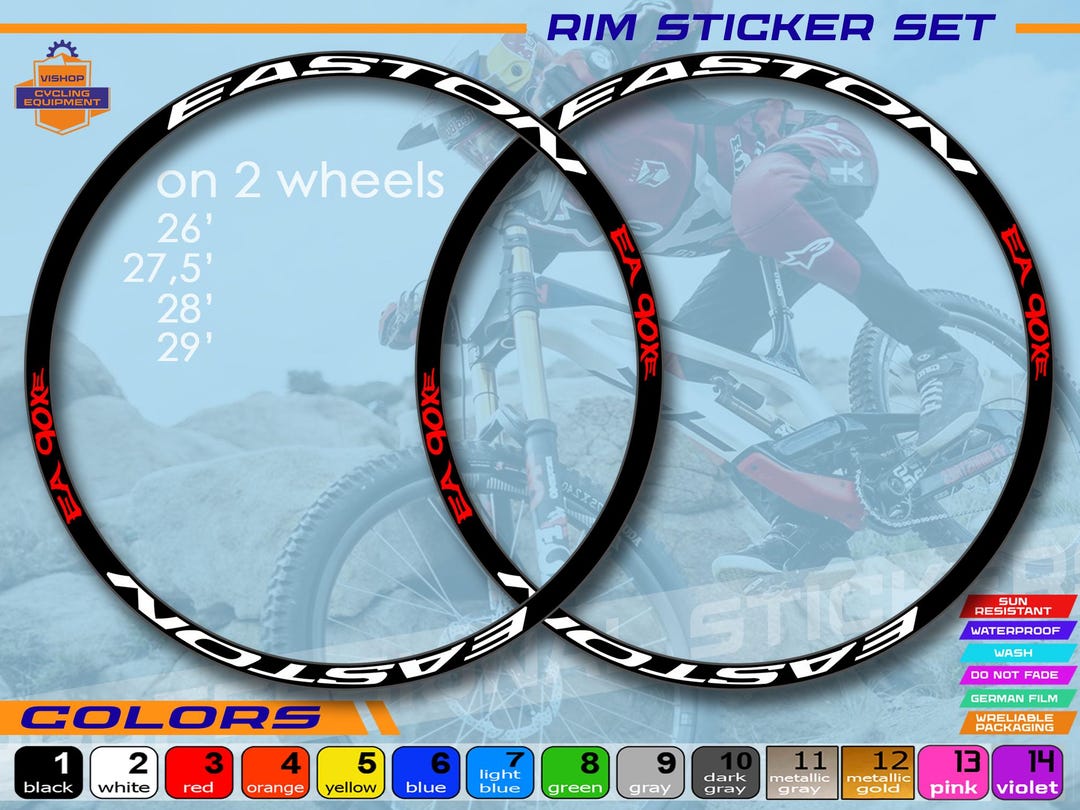 Stickers on Bicycle Rims EASTON, ALL Colors Available, High Quality ...