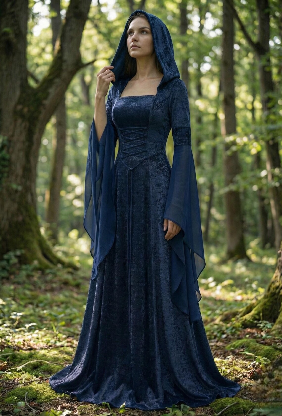 Medieval Hooded Wedding Dress for Women | Renaissance Princess Gown ...